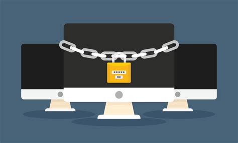 Protected Desktop Computer Concept Background Flat Style 14426575 Vector Art At Vecteezy