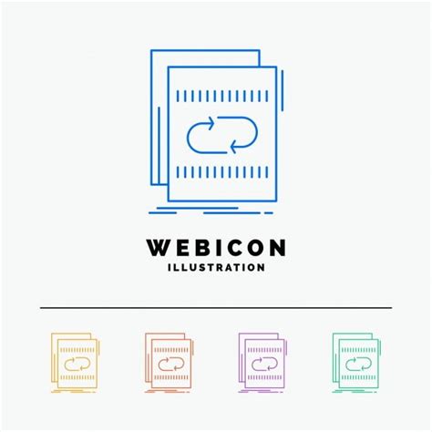 Audio File Loop Mix Sound 5 Color Line Web Icon Template Iso Bass