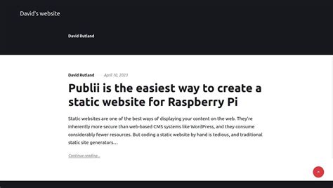 publii is the easiest way to create a static website for your raspberry pi