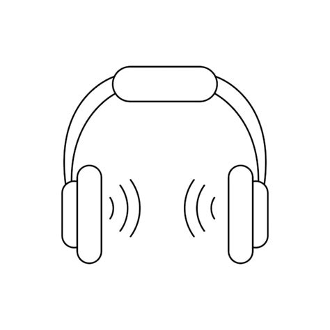 헤드폰 아이콘의 손으로 그린 벡터 일러스트 레이 션 프리미엄 벡터