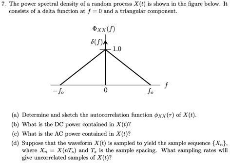 Solved The Power Spectral Density Of A Random Process Chegg
