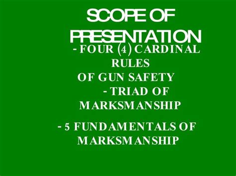 Fundamentals Of Pistol Marksmanship Ppt First Aid Injuries