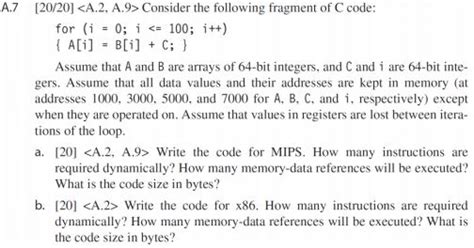 Solved A Consider The Following Fragment Of C Chegg