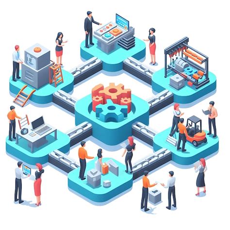 Premium Photo 3d Flat Icon As Glossy Collaboration Supply Chains