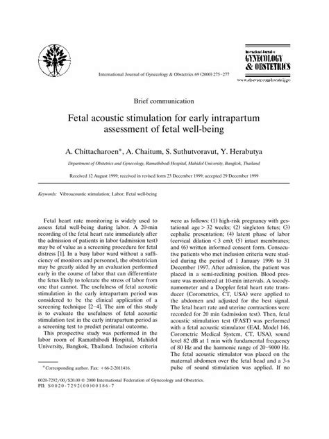 Pdf Fetal Acoustic Stimulation For Early Intrapartum Assessment Of Fetal Well Being Dokumen Tips