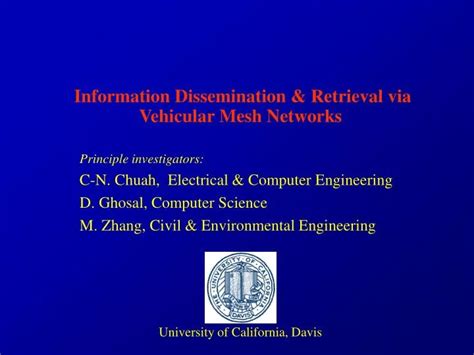 ppt information dissemination and retrieval via vehicular mesh networks