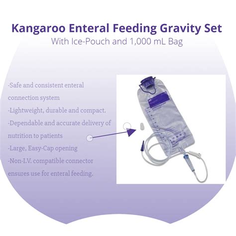 Kangaroo Enteral Feeding Gravity Set With Ice Pouch And 1000 Ml Bag