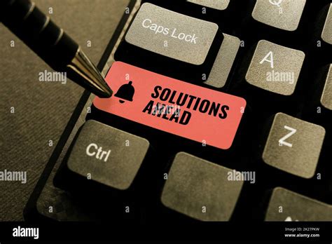 Conceptual Display Solutions Ahead Word For In Advance Action Or Process Of Solving A Problem