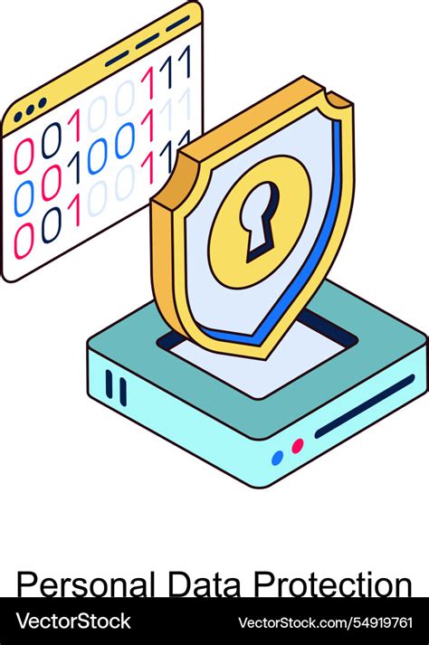 Personal Data Protection Isometric Filled Vector Image