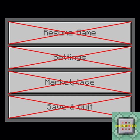 8crafters Pause Menu Button Remover Texture Pack For Minecraft