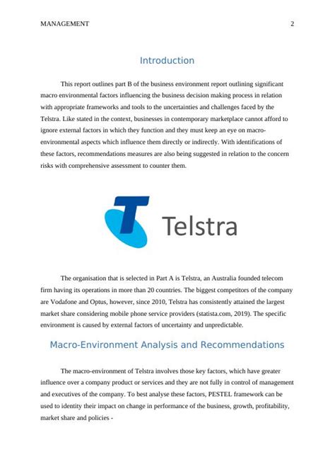 Macro Environment Analysis And Recommendations