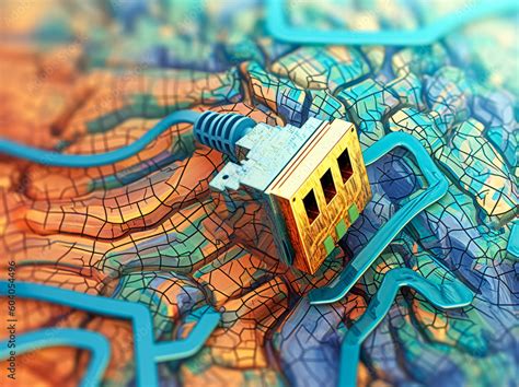 Ethernet Cable Connecting To Earth Ethernet Cable With Cable Connector Positioned Across A