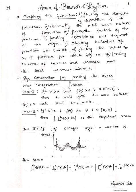 SOLUTION IIT JEE Maths Handwritten Notes PDF Of AREA MEASUREMENT BY DEFINITE INTEGRATION