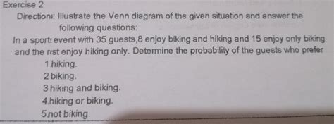 solved exercise 2 direction illustrate the venn diagram of the given