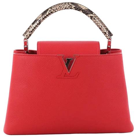 Louis Vuitton Capucines Handbag Leather With Python Pm At 1stdibs