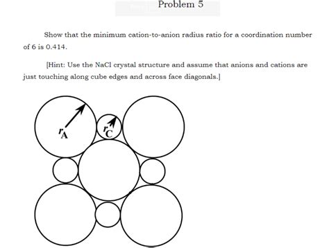 Solved Problem 5 Show That The Minimum Cation To Anion