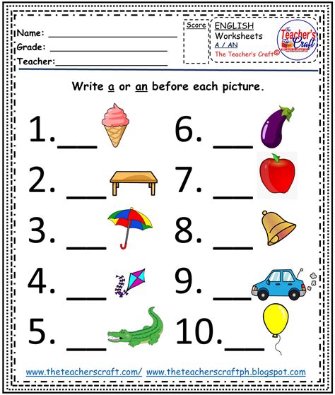 Grade 4 English Activity Worksheets