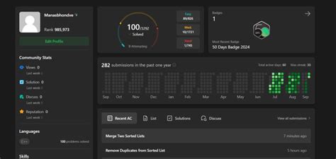 Completed 100 Leetcode Problems Manas Bhondve Posted On The Topic