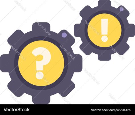 Gear Solution Icon Flat Business Problem Vector Image