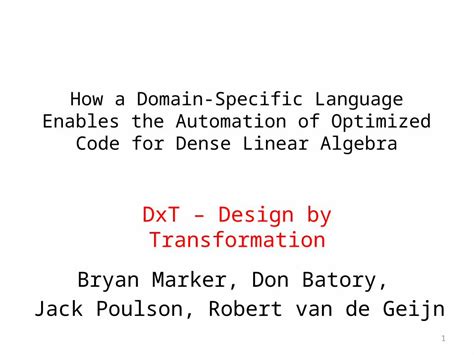 pptx how a domain specific language enables the automation of