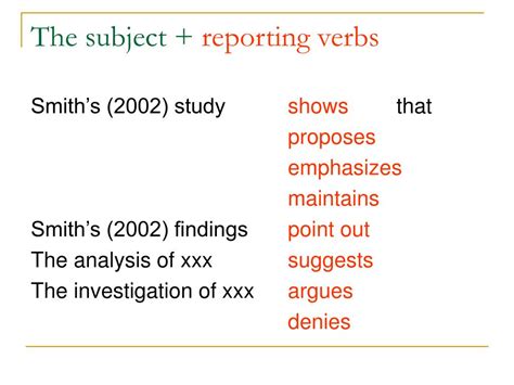 ppt reporting verbs semantics and discourse functions in research