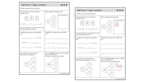 add three 1 digit numbers mastery cards primary stars education