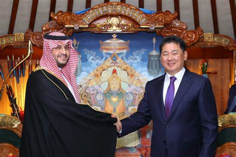 Монгол Улсын Ерөнхийлөгч У Хүрэлсүх Саудын Арабын Хаант Улсын Эрхэм дээд Ханхүүг хүлээн авч
