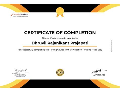 Dhruvil Rajanikant Prajapati Successfully Completed Trading Made Easy Dhruvil Prajapati Posted