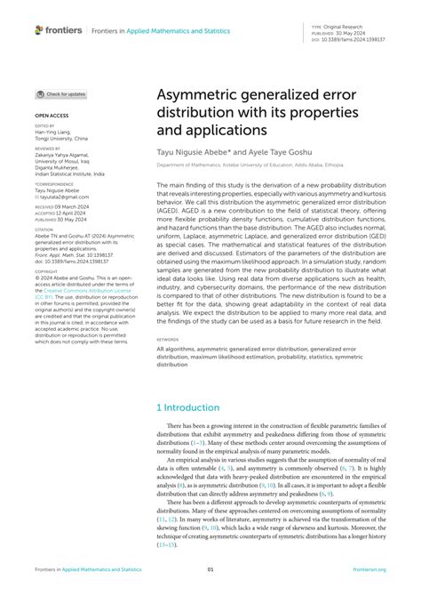 Pdf Asymmetric Generalized Error Distribution With Its Properties And