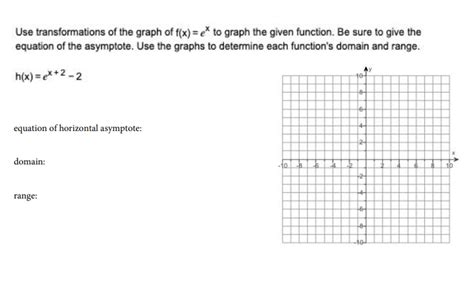 Solved Use Transformations Of The Graph Of Fxex ﻿to Graph