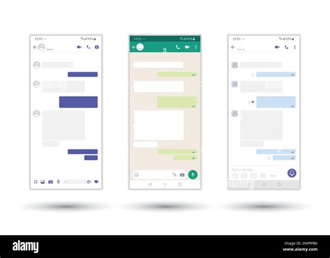 Messenger Ui Template Social Communication App Mockup Chat Application Concept Vector