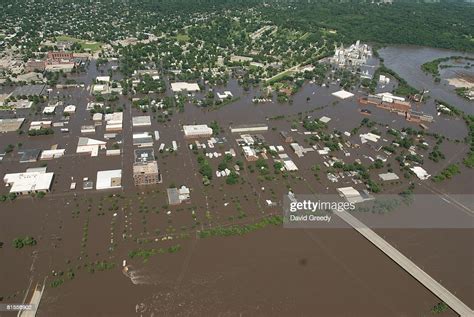 An Aerial Image Shows Flood Affected Areas June 13 2008 In Cedar
