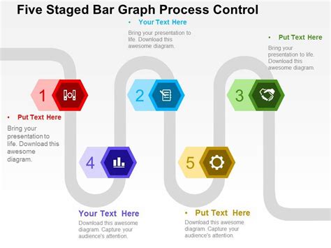 Five Staged Bar Graph Process Control Flat Powerpoint Design