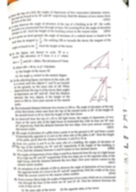 SOLUTION Height And Distances Questions Studypool