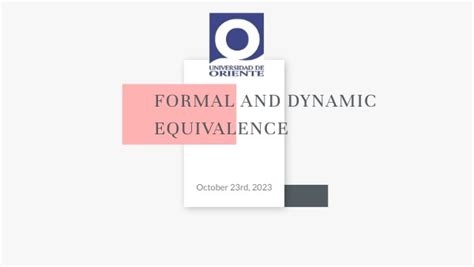 Formal And Dynamic Equivalence Genially