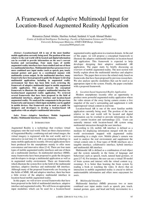 Pdf Adaptive Multimodal Interaction In Mobile Augmented Reality A