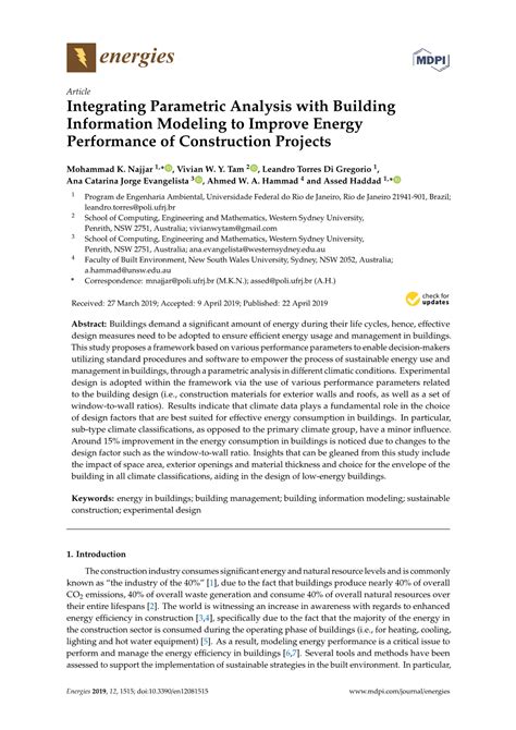 Integrating Parametric Analysis With Building Information Modeling To