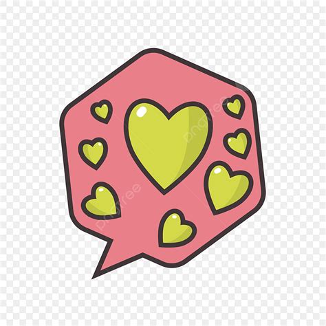 Pink Dialog Box With Green Hearts Frame Frames Senses PNG And Vector With Transparent