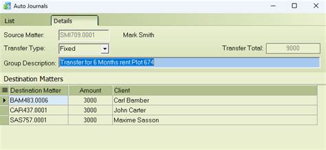 Auto Recurring Journal LegalOffice User Guides