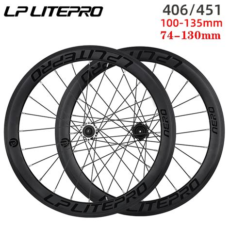 Lp Litepro 접이식 자전거 에어로 초경량 휠 접이식 자전거용 림 406 451 디스크 브레이크 V 브레이크 20 인치 휠셋 40mm