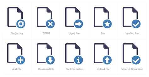 Premium Vector A Set Of 10 File Icons As File Setting Wrong Send File