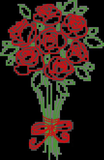 تصویر پی ان جی دسته گل لاله کارتونی رنگارنگ با کیفیت