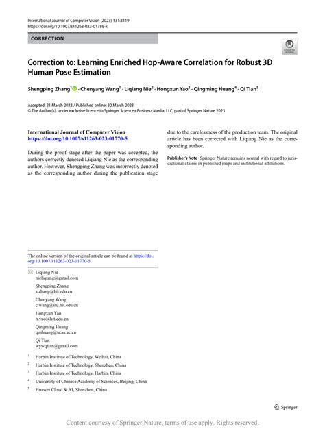 Correction To Learning Enriched Hop Aware Correlation For Robust 3d