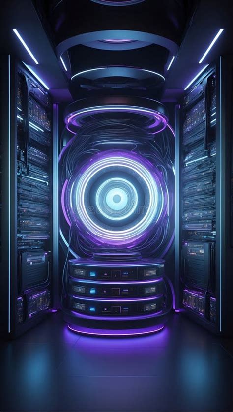 The Quantumquotient Vision 3d Glimpses Into Future Data Realms Ai Generate Stock Illustration