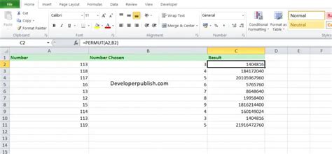 How To Use The Permut Function In Excel