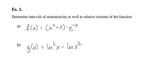solved ex 1 determine intervals of monotonicity as well as