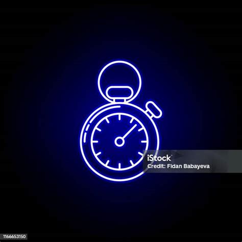 파란색 네온 스타일의 물류 스톱워치 라인 아이콘입니다 물류 일러스트 아이콘 의 집합입니다 표지판 기호는 웹 로고 모바일 앱 Ui Ux에 사용할 수 있습니다 네온에 대한 스톡