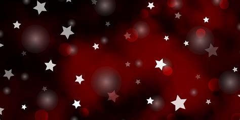 Dark Red Vector Layout With Circles Stars Colorful Disks Stars On Simple Gradient Background