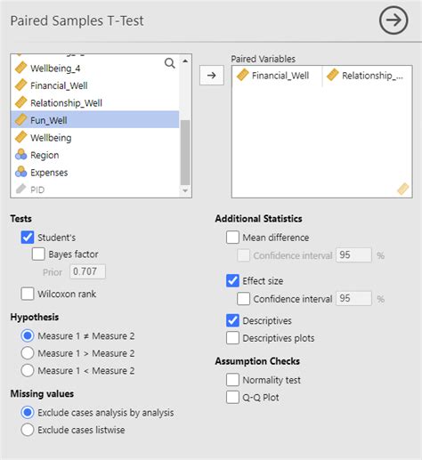 T Tests Statistics In Jamovi