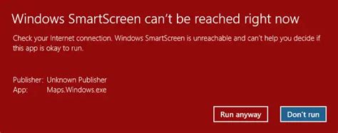 Windows Smartscreen Cant Be Reached Right Now